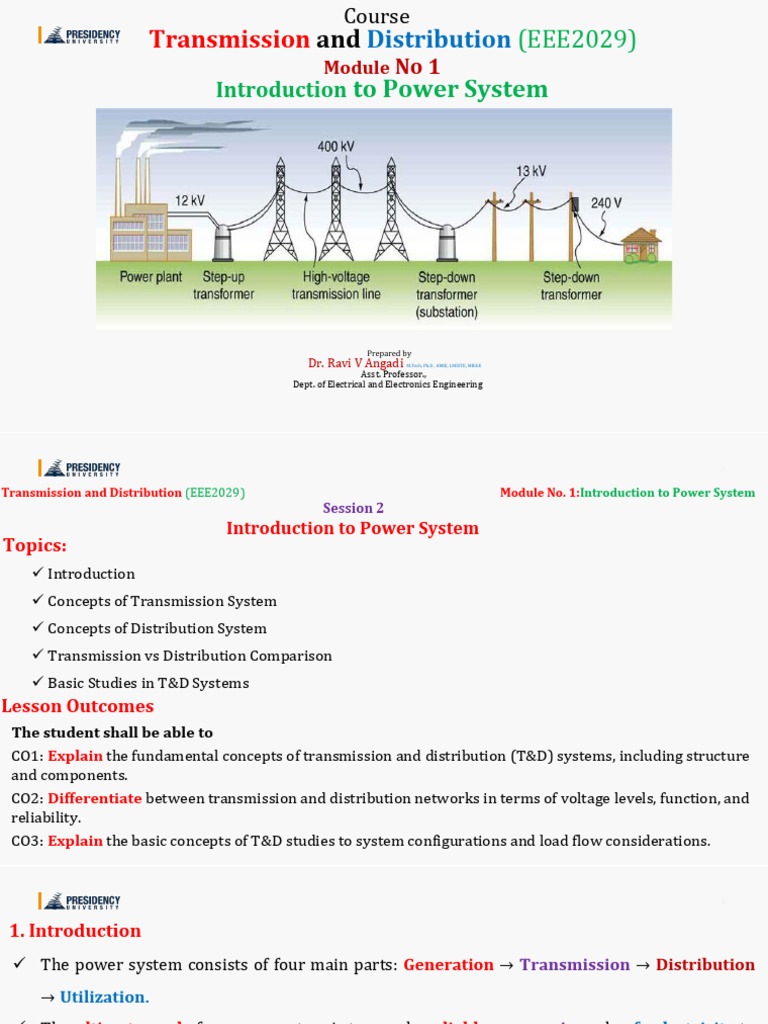 Introduction to Transmission and Distribution Systems | PDF | Electric ...