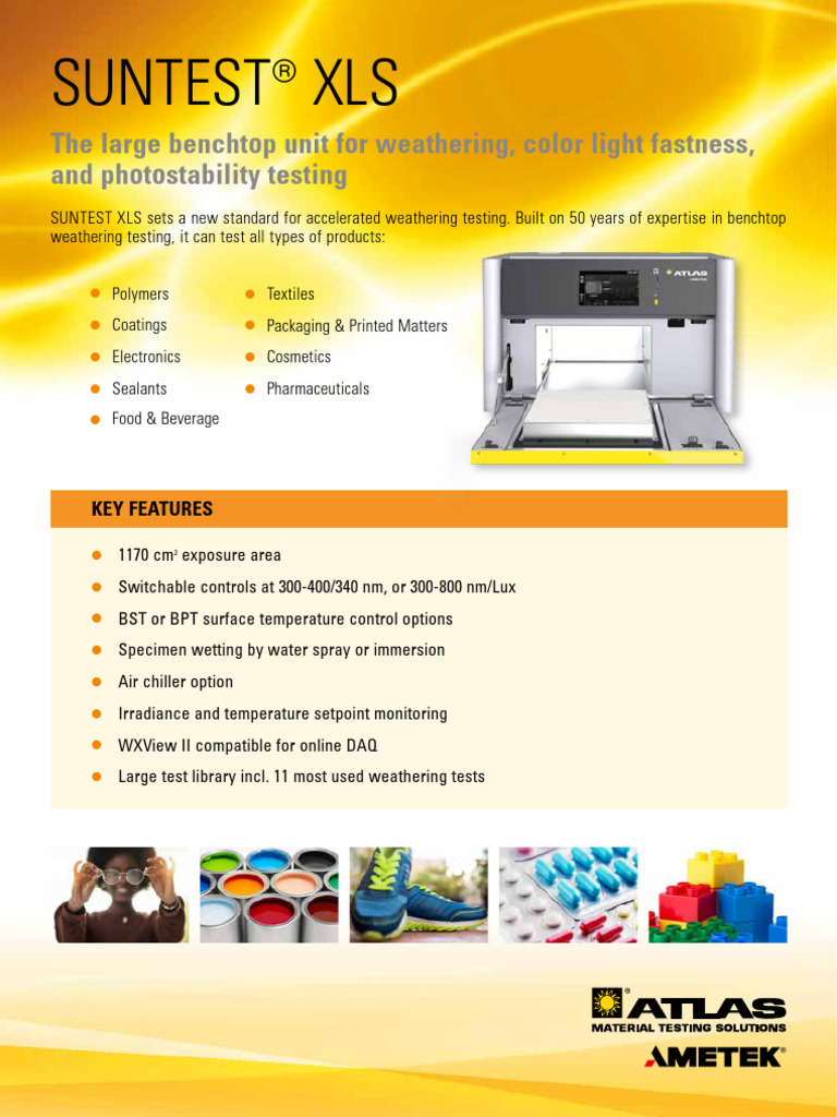 SUNTEST XLS: Advanced Weathering Tester | PDF