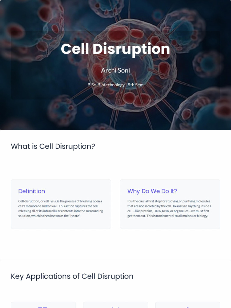 Cell Disruption Methods | PDF