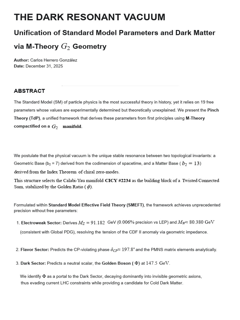 The Dark Resonant Vacuum: Deriving The Standard Model and Dark Energy ...