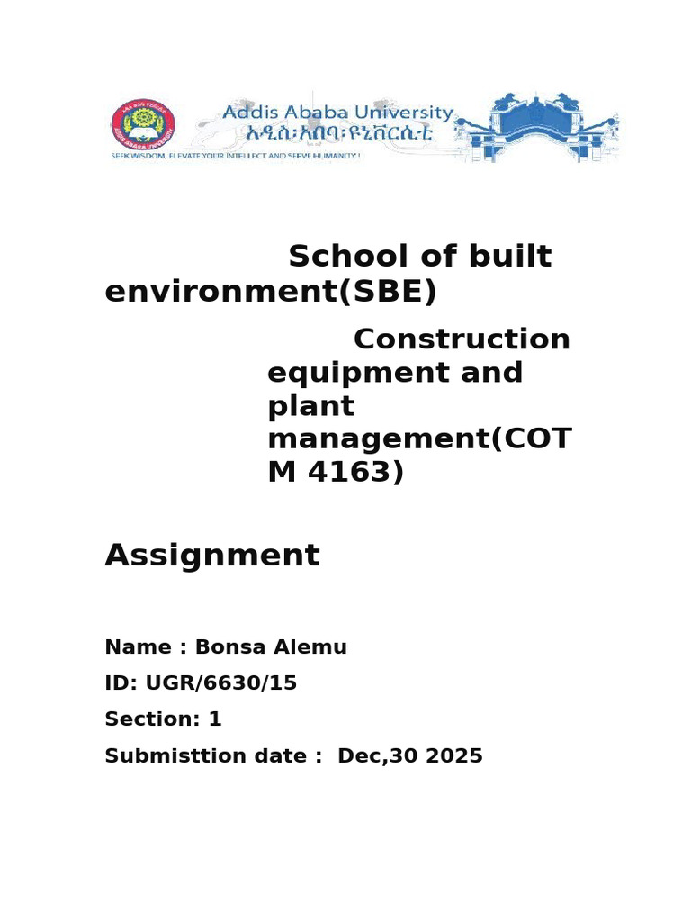Equipment Assignment 6 | PDF | Depreciation | Cost