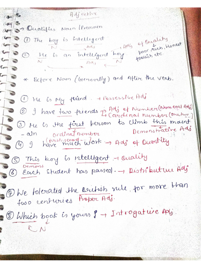 Adjective notes | PDF