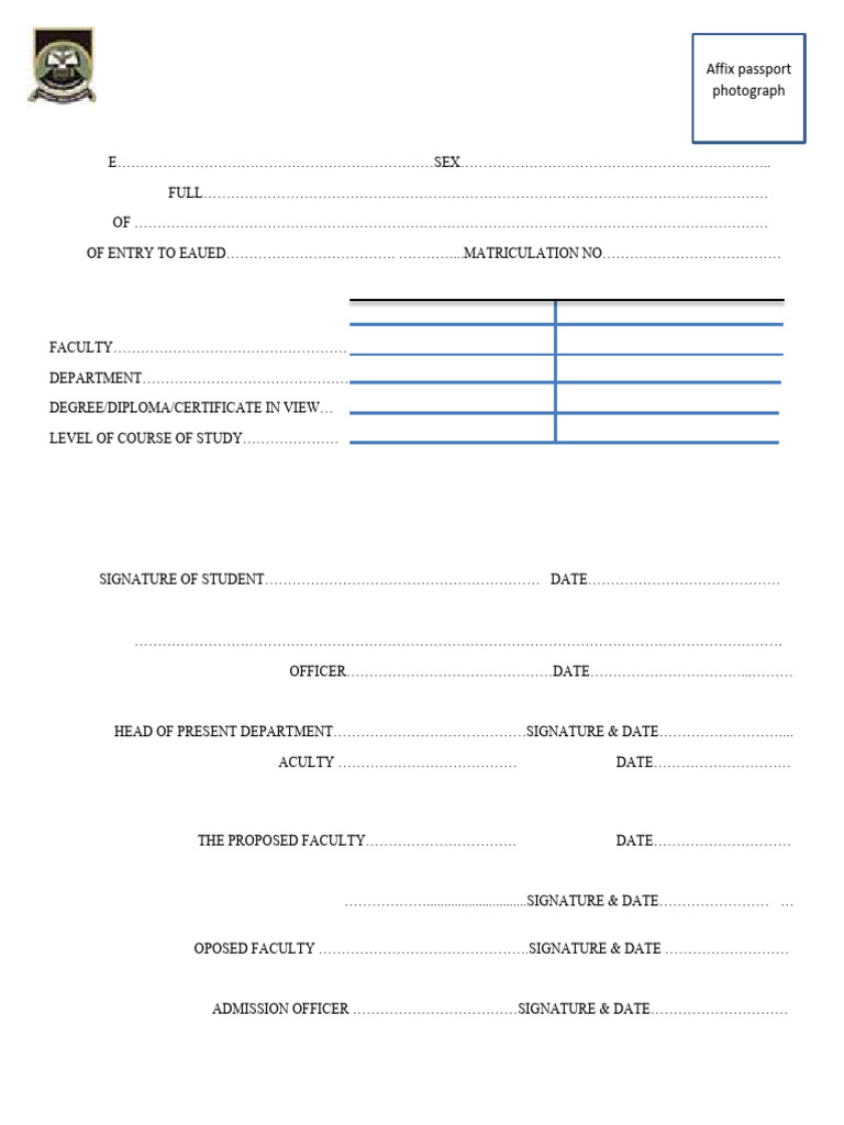 Change of Course Application Form | PDF