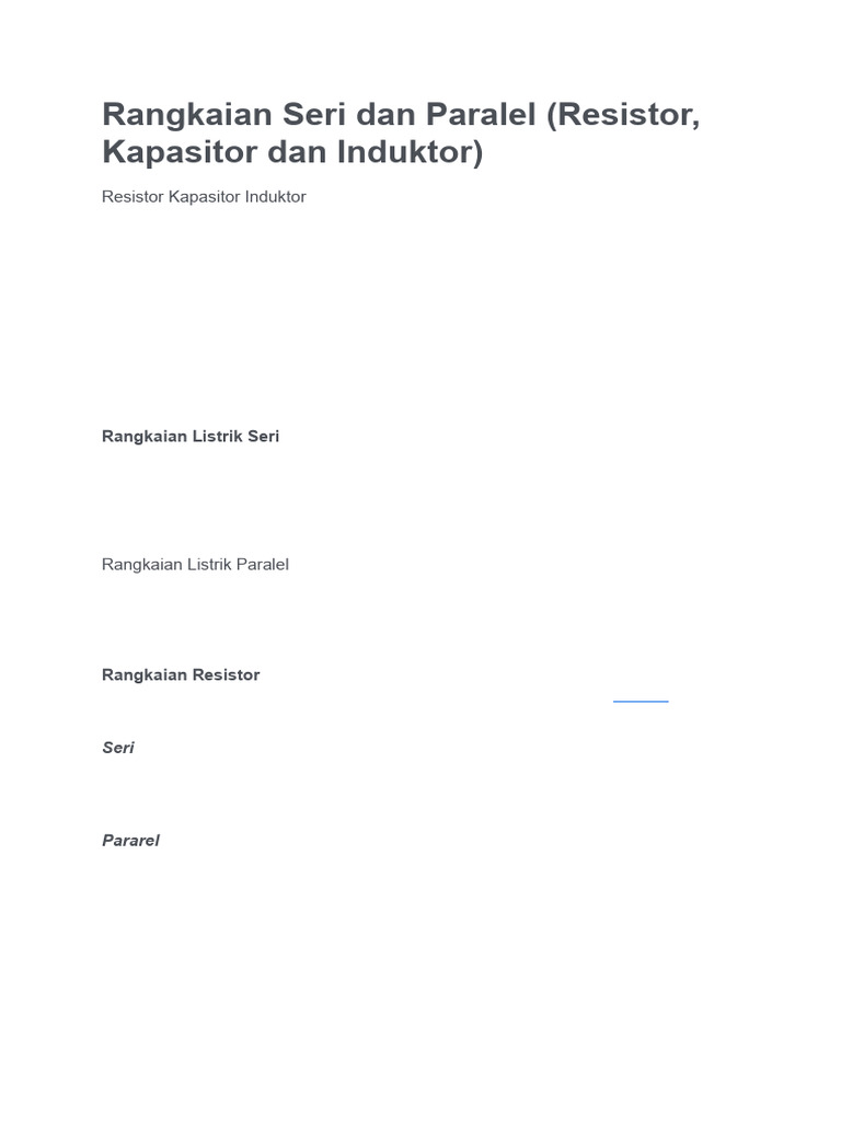 Rangkaian Seri dan Paralel Komponen Listrik | PDF