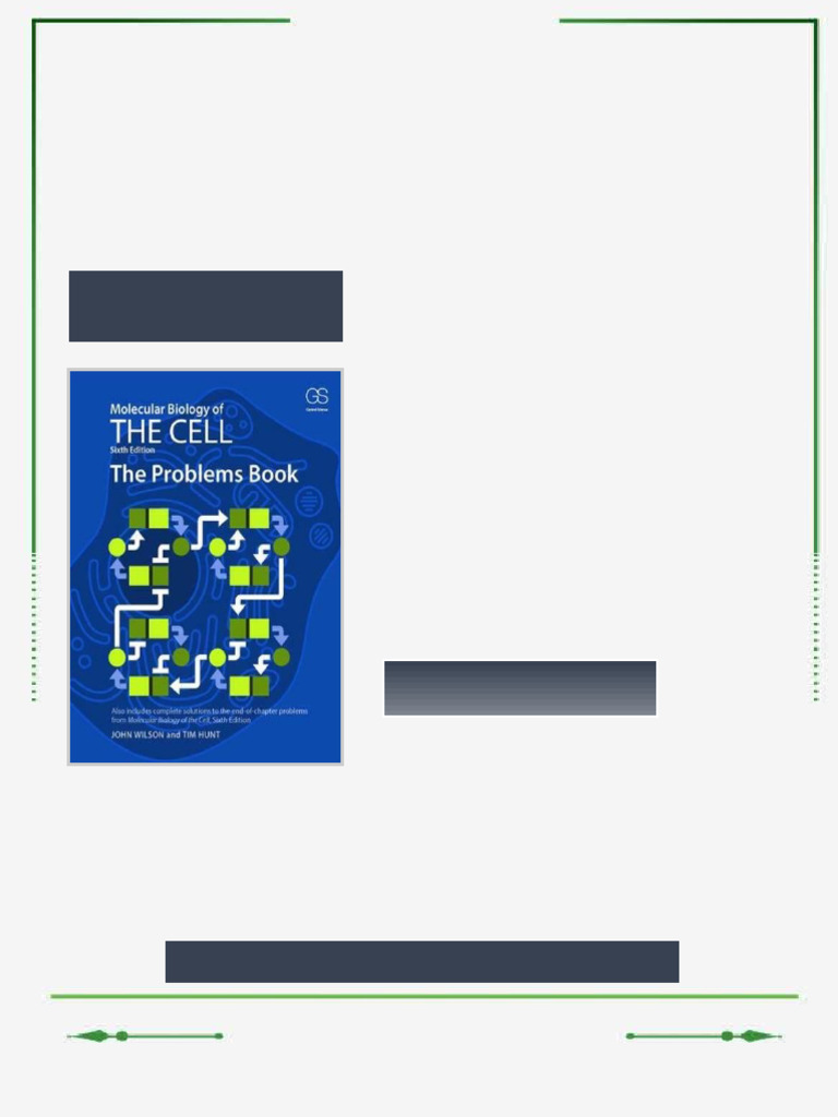 Molecular Biology of the Cell The Problems Book 6th Edition John Wilson fully accessible ebook ...