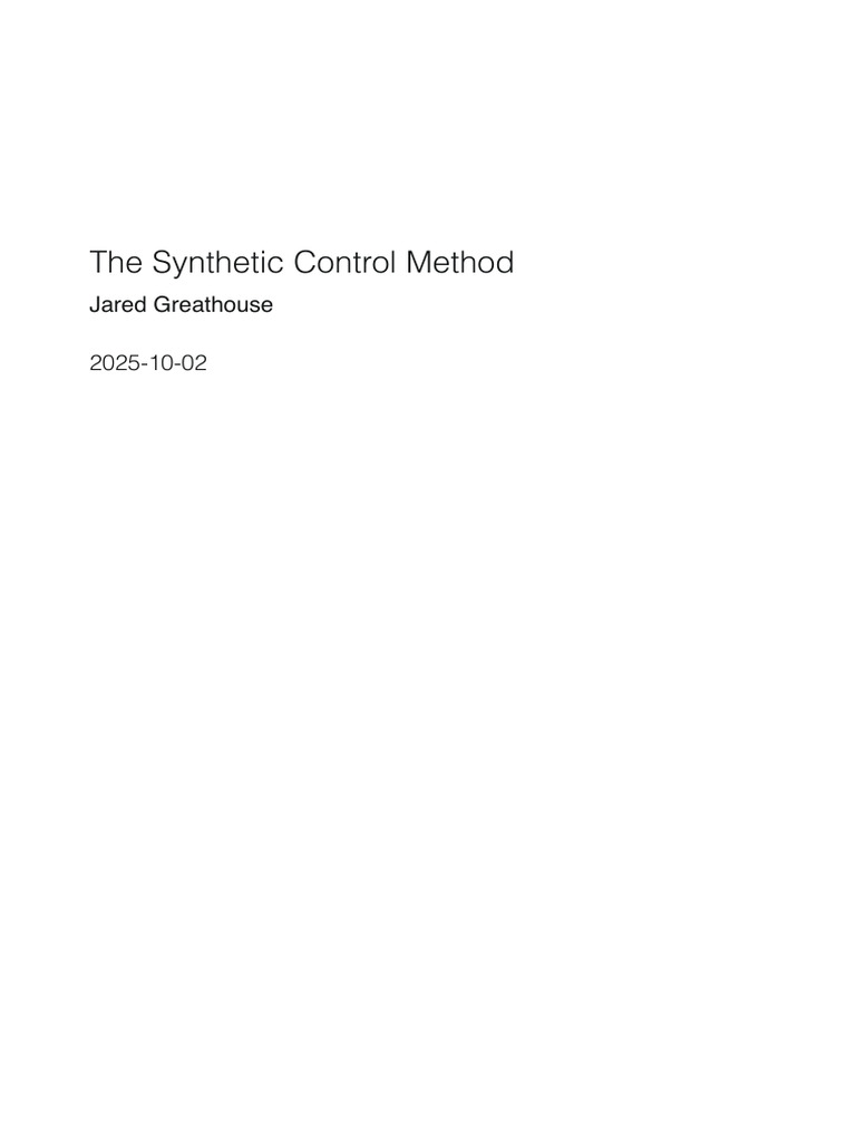 Understanding Synthetic Control Methods | PDF | Errors And Residuals ...