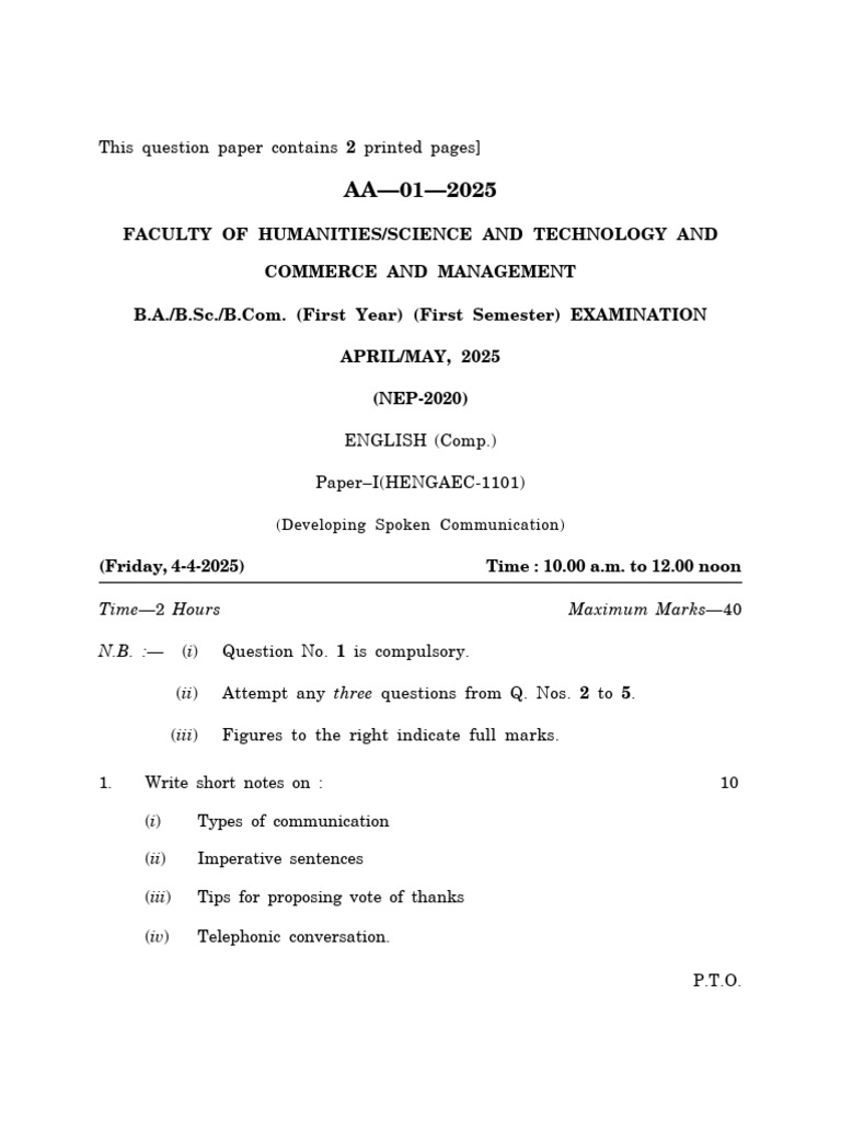 Spoken Communication Exam Paper 2025 | PDF | Chess Theory | Chess