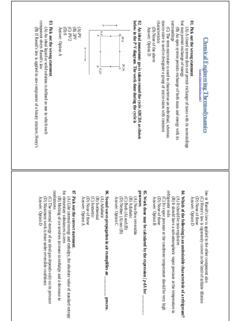 Chemical Engineering Thermodynamics | PDF | Temperature | Enthalpy
