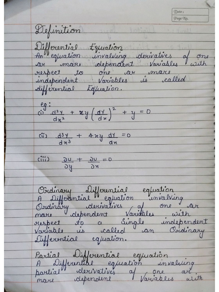 maths notes differential equation | PDF