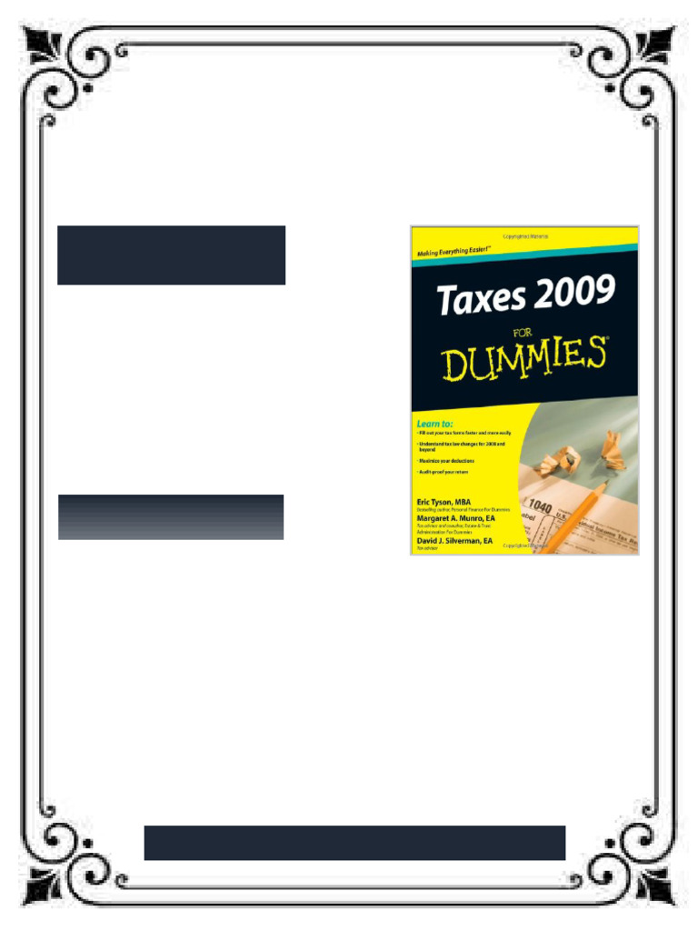 Taxes 2009 for Dummies 1st ed Edition Eric Tyson ebook academic pdf ...