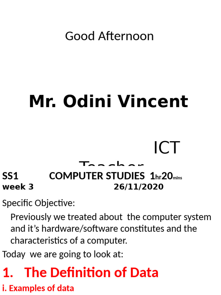 Data vs Information in Computer Studies | PDF | Data | Information