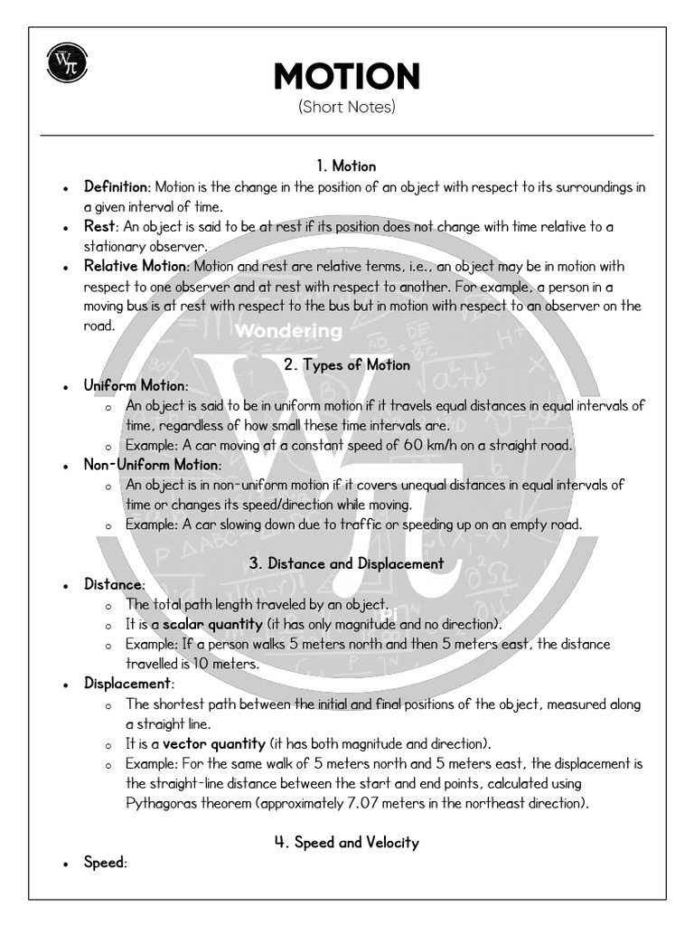 Understanding Motion: Types and Concepts | PDF | Velocity | Acceleration