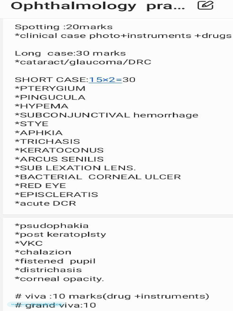 Ophthal Short Case-1 | PDF