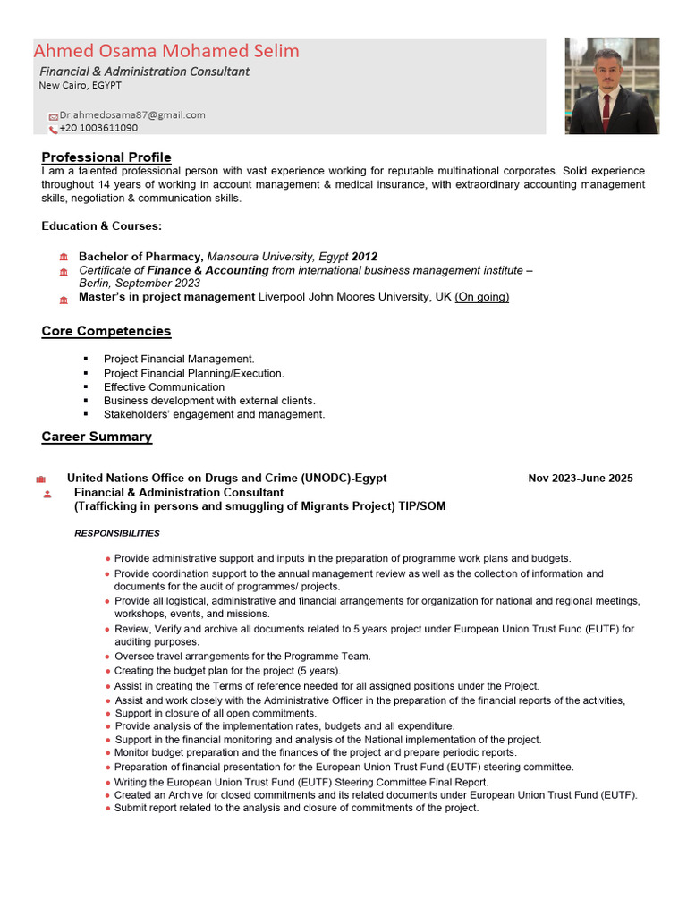 Ahmed Osama CV 2025 (1) | PDF | Budget | Business