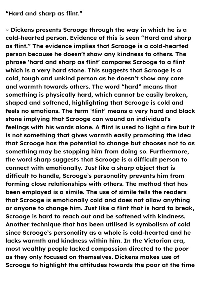 Scrooge's Cold Heart: Dickens' Symbolism | PDF | Ebenezer Scrooge ...