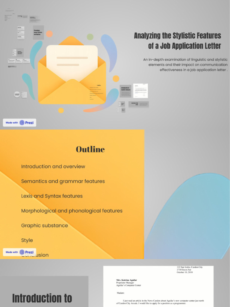 Analyzing The Stylistic Features of A Job Application Letter | PDF