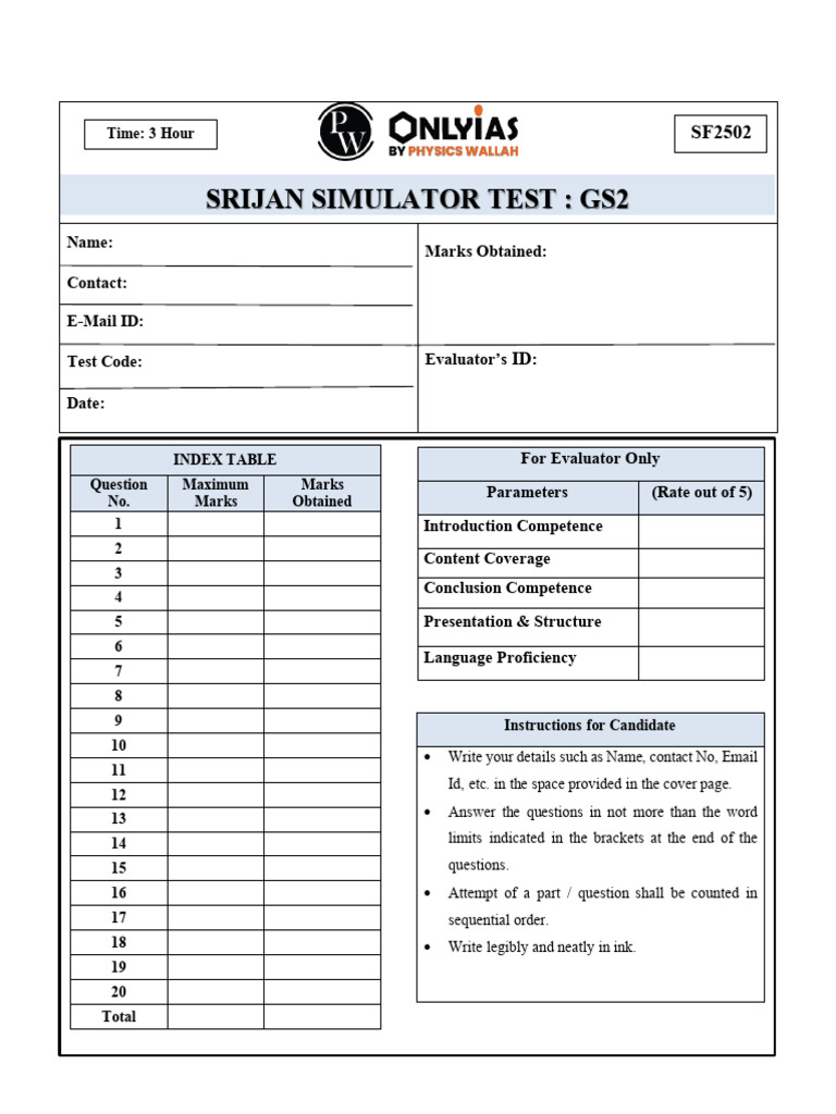 SF2502 Simulator Test 2 GS 2 Question Booklet.pdf | PDF