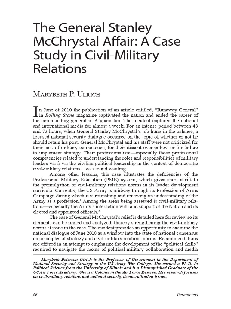 The General Stanley Mc Chrystal Affair | PDF | David Petraeus
