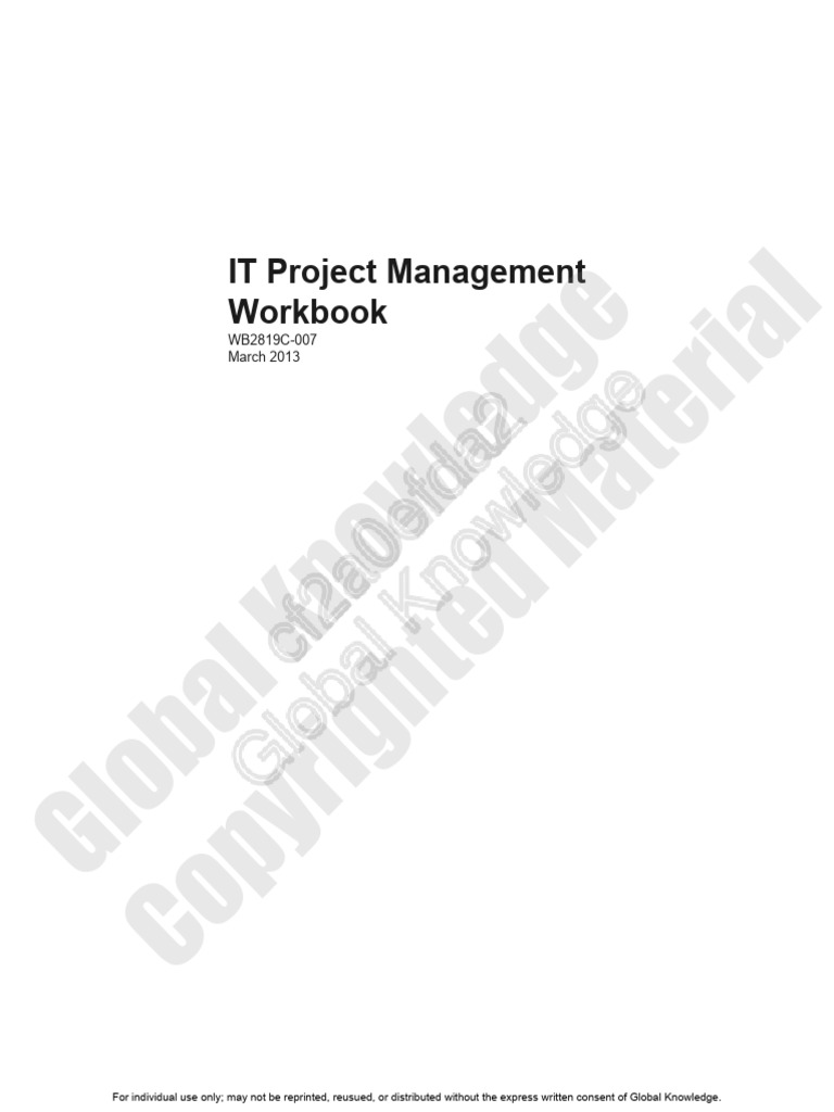 IT Project Management Workbook Guide | PDF