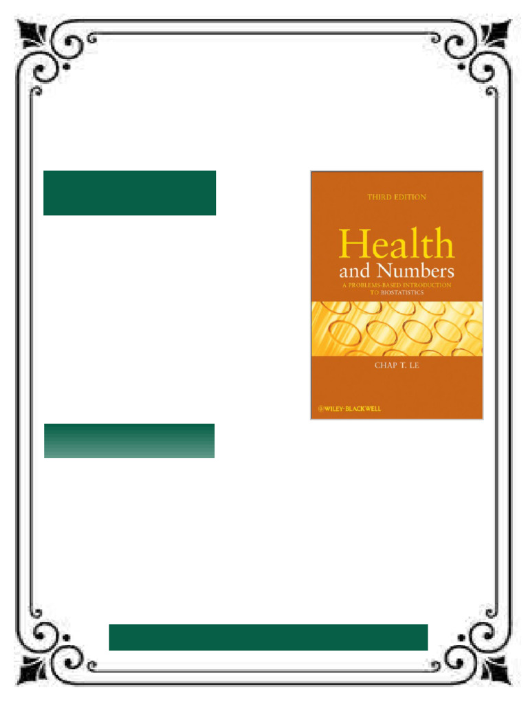 Health and Numbers a Problems Based Introduction to Biostatistics 3rd ...