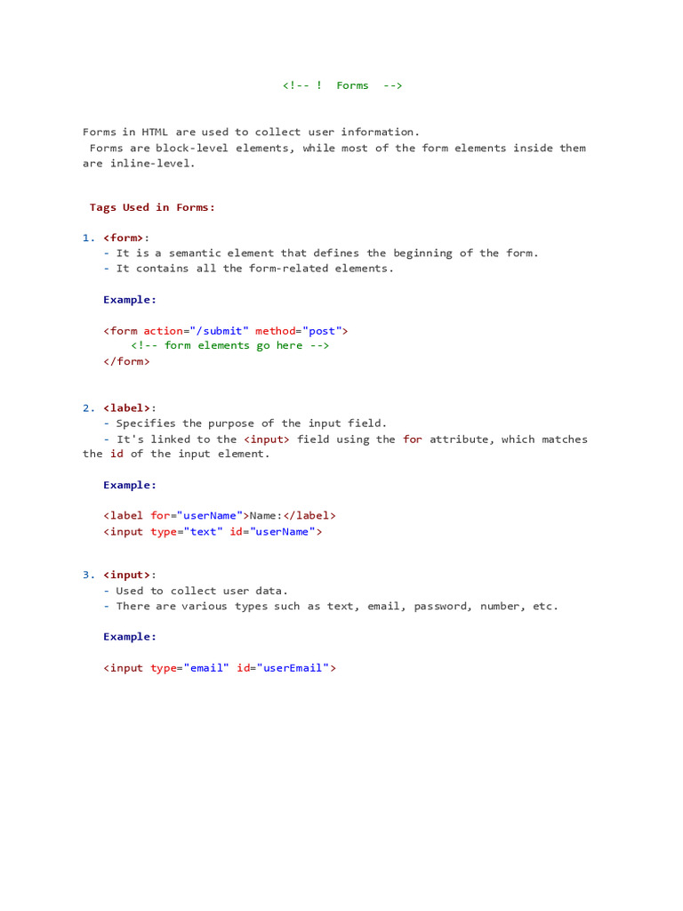Forms | PDF | Html Element | Html