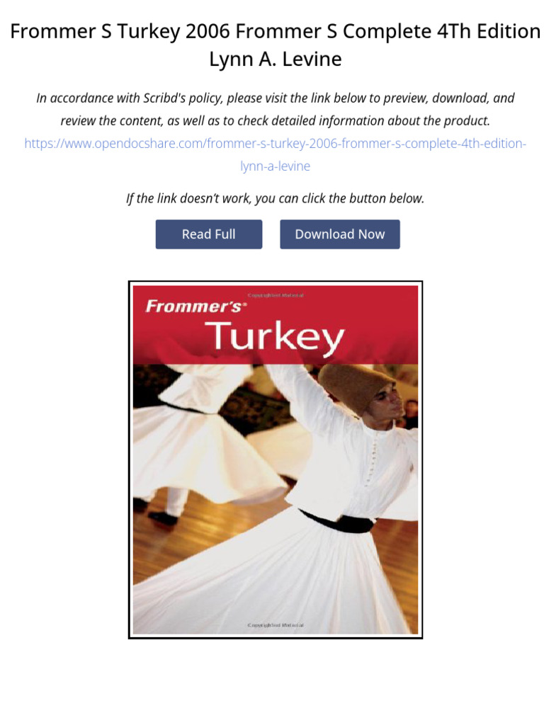 Frommer s Turkey 2006 Frommer s Complete 4th Edition Lynn A. Levine ...