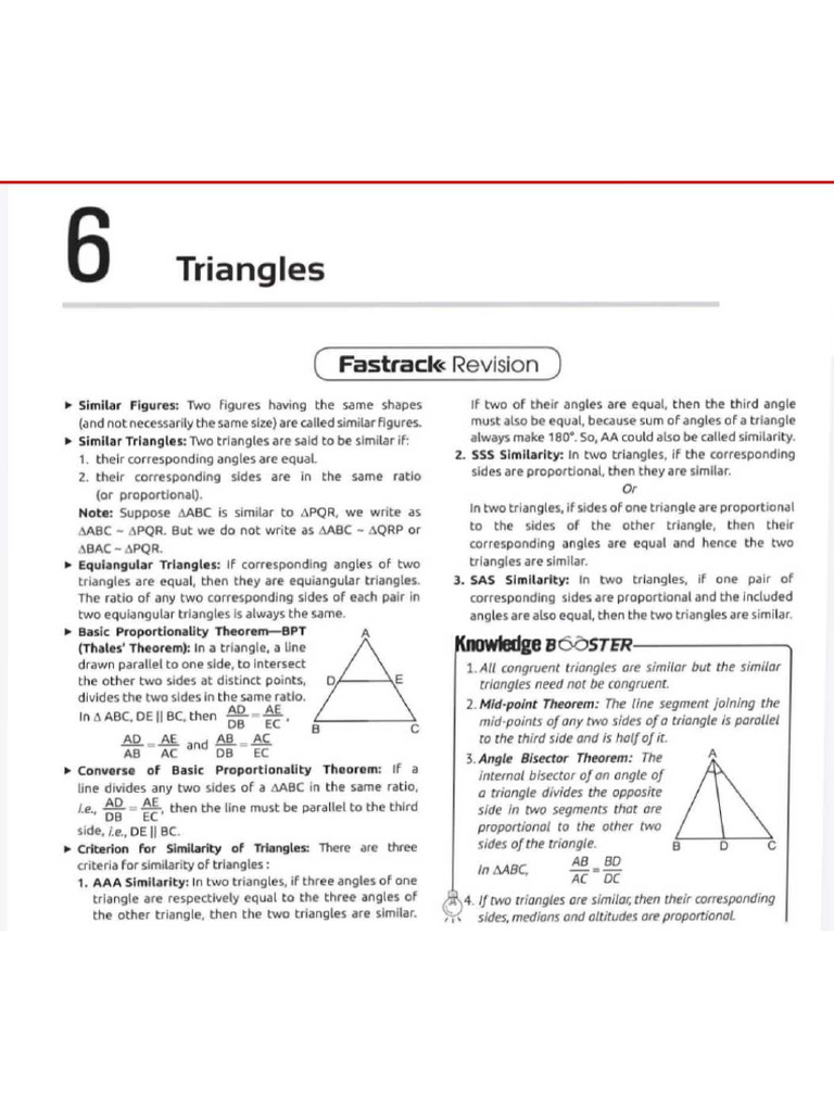 PDF of Ch. 6 - Triangles-Class-10th | PDF