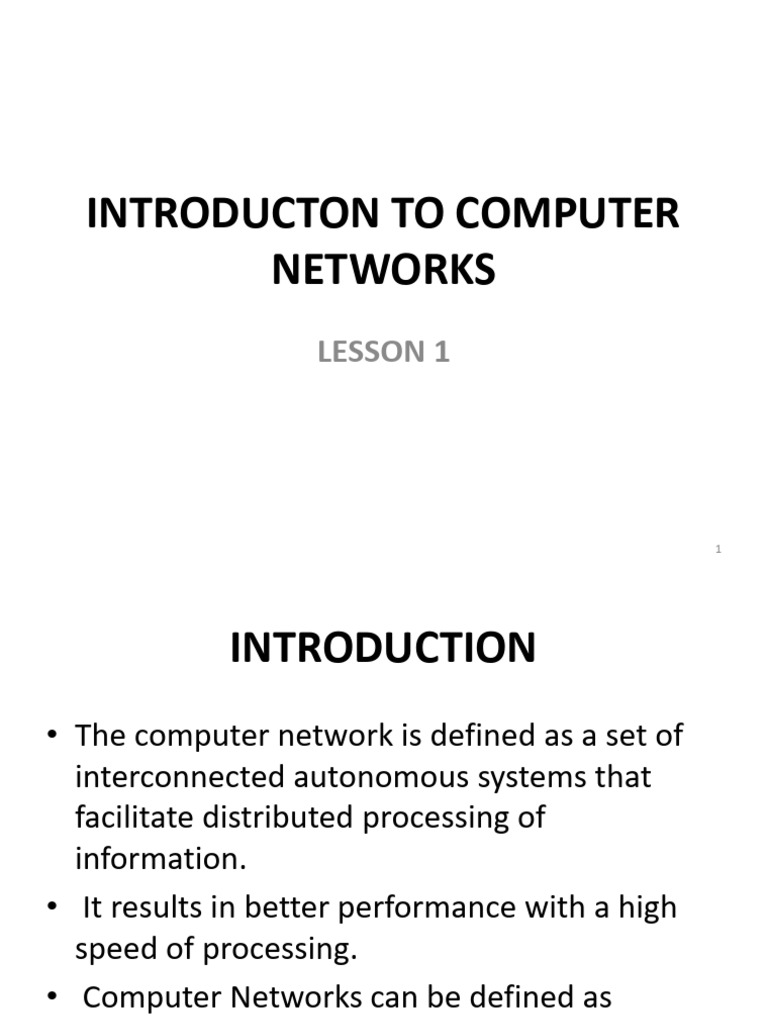 Intro To Computer Networks-Week 1-1 | PDF | Computer Network | Proxy Server