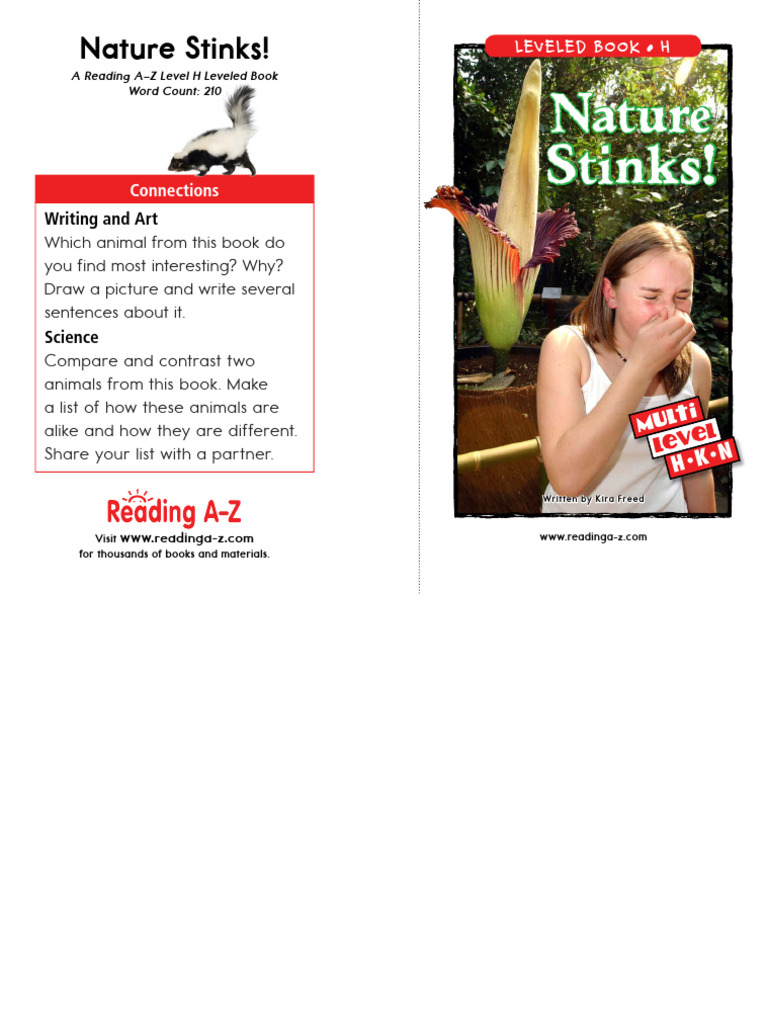 Nature Stinks! Level H Book Overview | PDF | Zoology