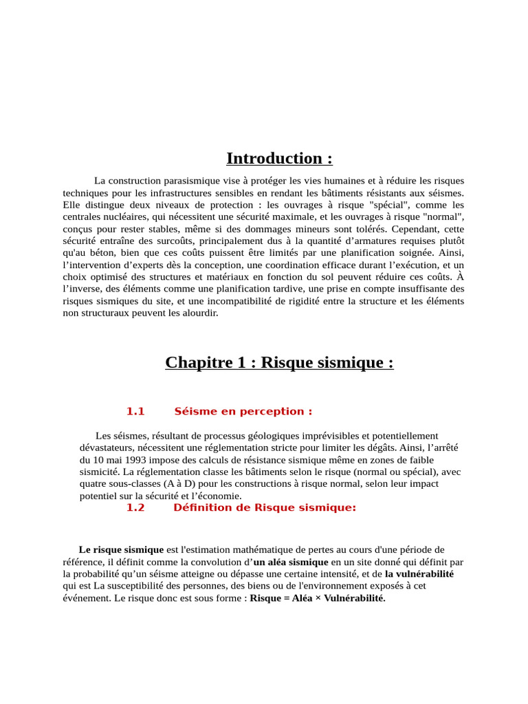 Construction parasismique et risques sismiques | PDF | Tremblements de ...