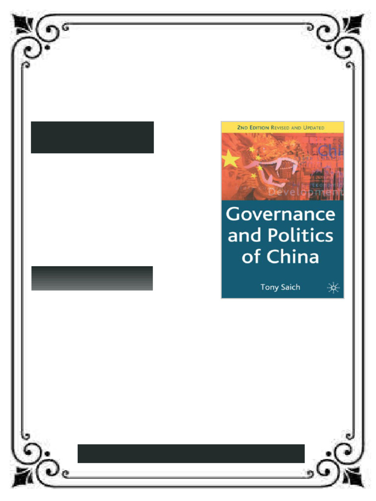 Governance and Politics of China 2nd Edition Tony Saich ebook digital ...