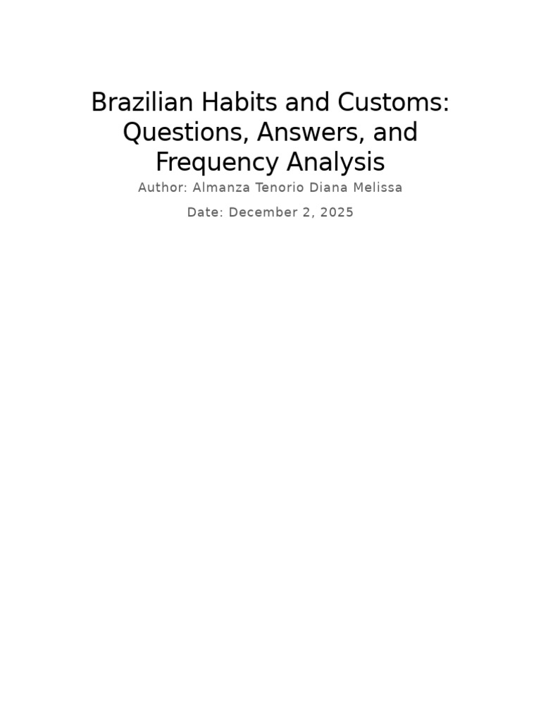 Brazilian Habits Customs | PDF | Lunch