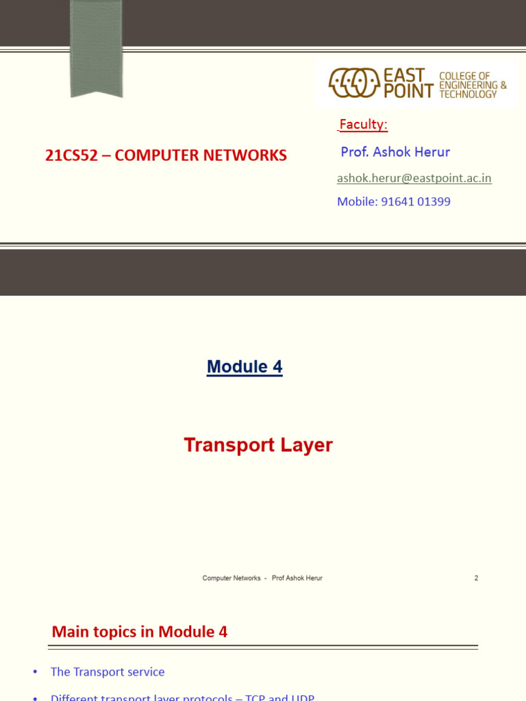 Cn - Module 4 Ewit | PDF | Transmission Control Protocol | Computer Network