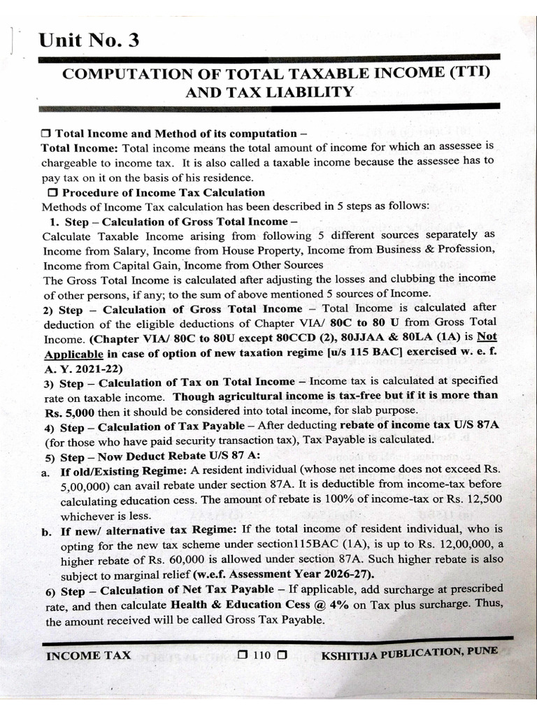 Computation of Total Taxable Income | PDF