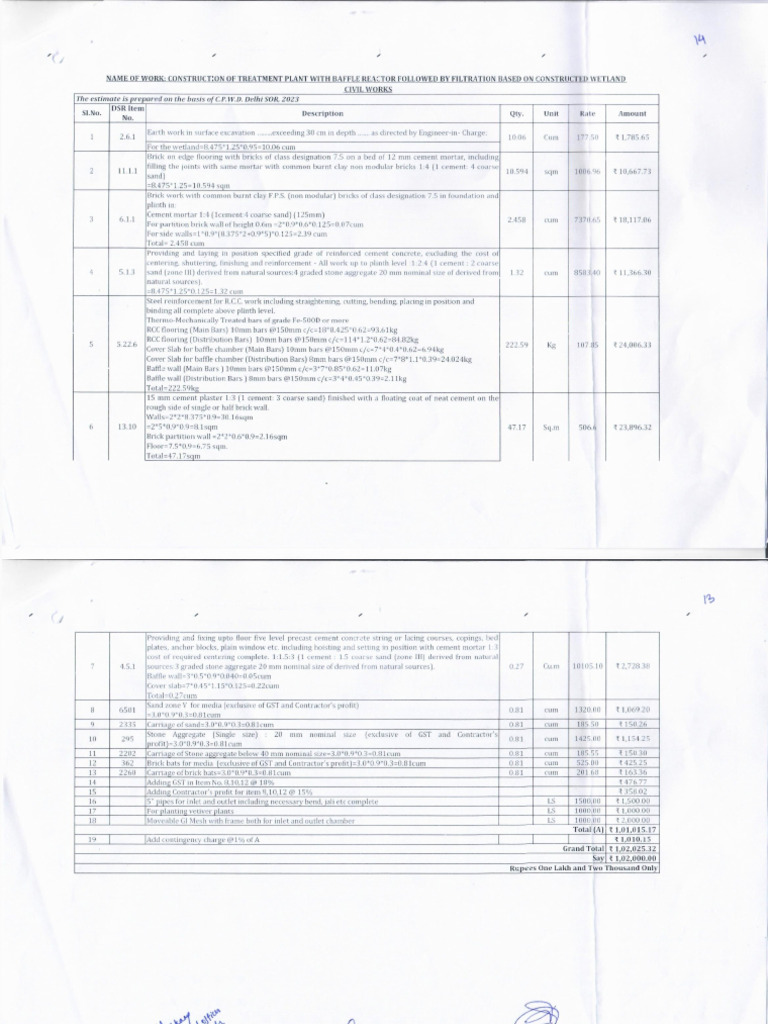 Design & Estimate - End of Drainage Treatment System | PDF