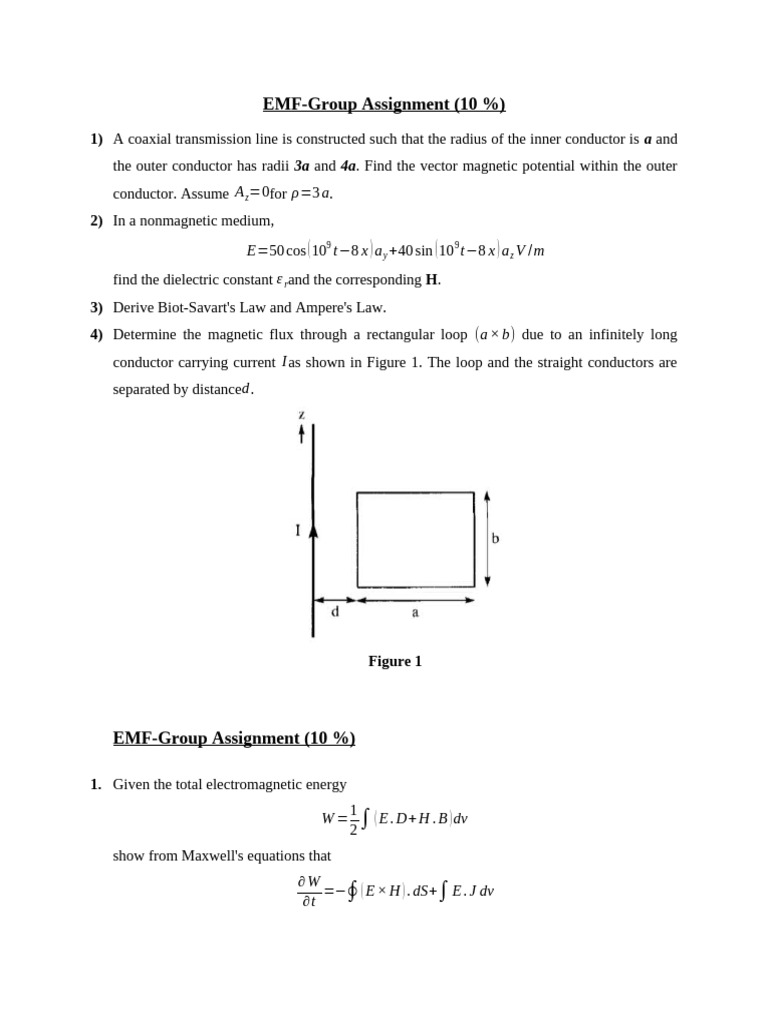 EMF Group Assignment: Electromagnetic Concepts | PDF | Magnetic Field ...