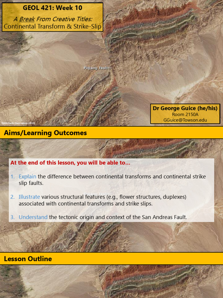 GEOL 421: Continental Transform and Strike Slip | PDF | Fault (Geology ...