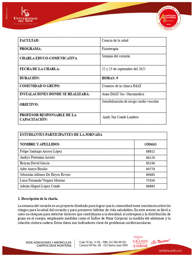 Semana Del Corazon 2025-2 3404 | PDF | Índice de masa corporal | Obesidad