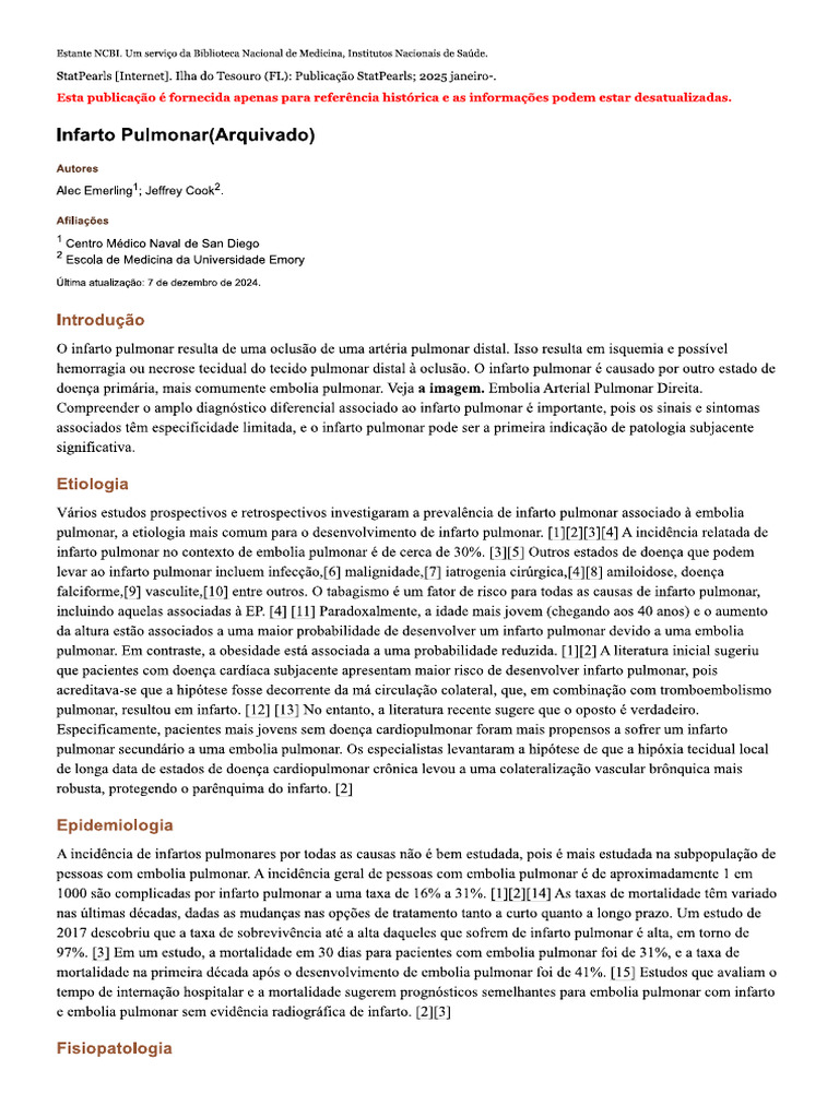 infarto pulmonar | PDF