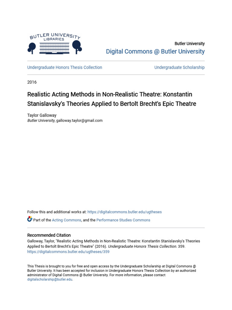 Stanislavsky and Brecht in Theatre | PDF