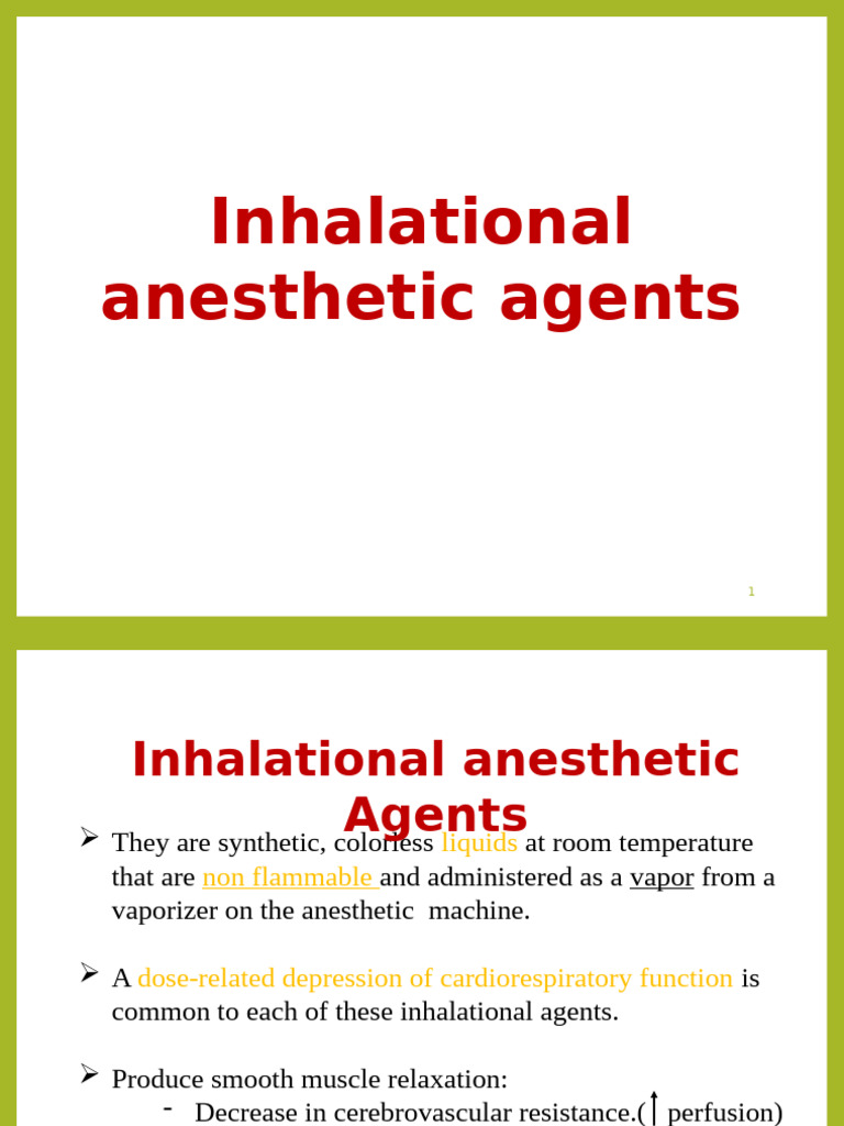 Inhalational Anesthetic Agents Overview | PDF | Clinical Medicine ...