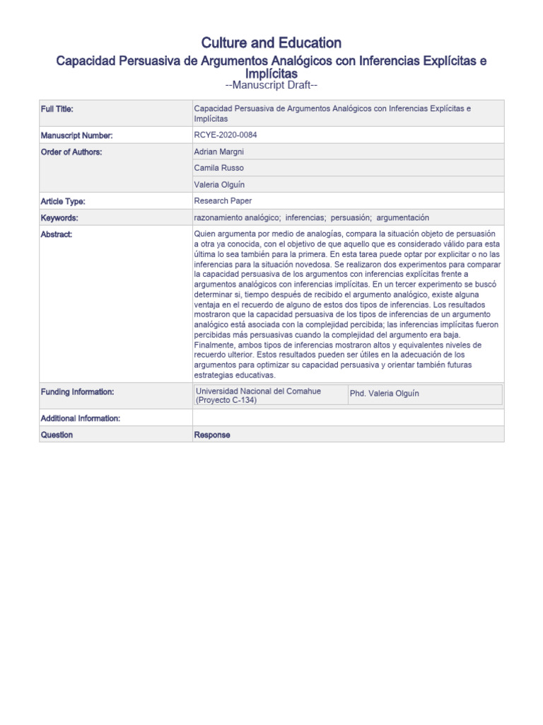RCYE-2020-0084 | PDF | Experimentar | Argumento