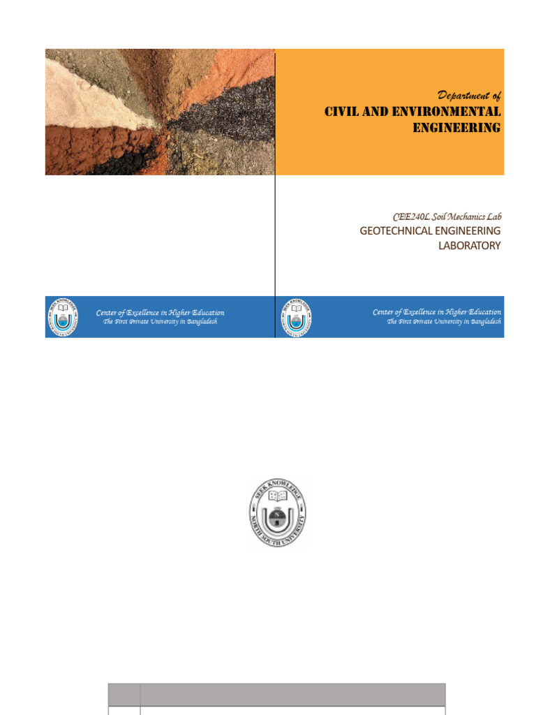 Geotechnical Engineering Lab Workbook | PDF | Sand | Clay