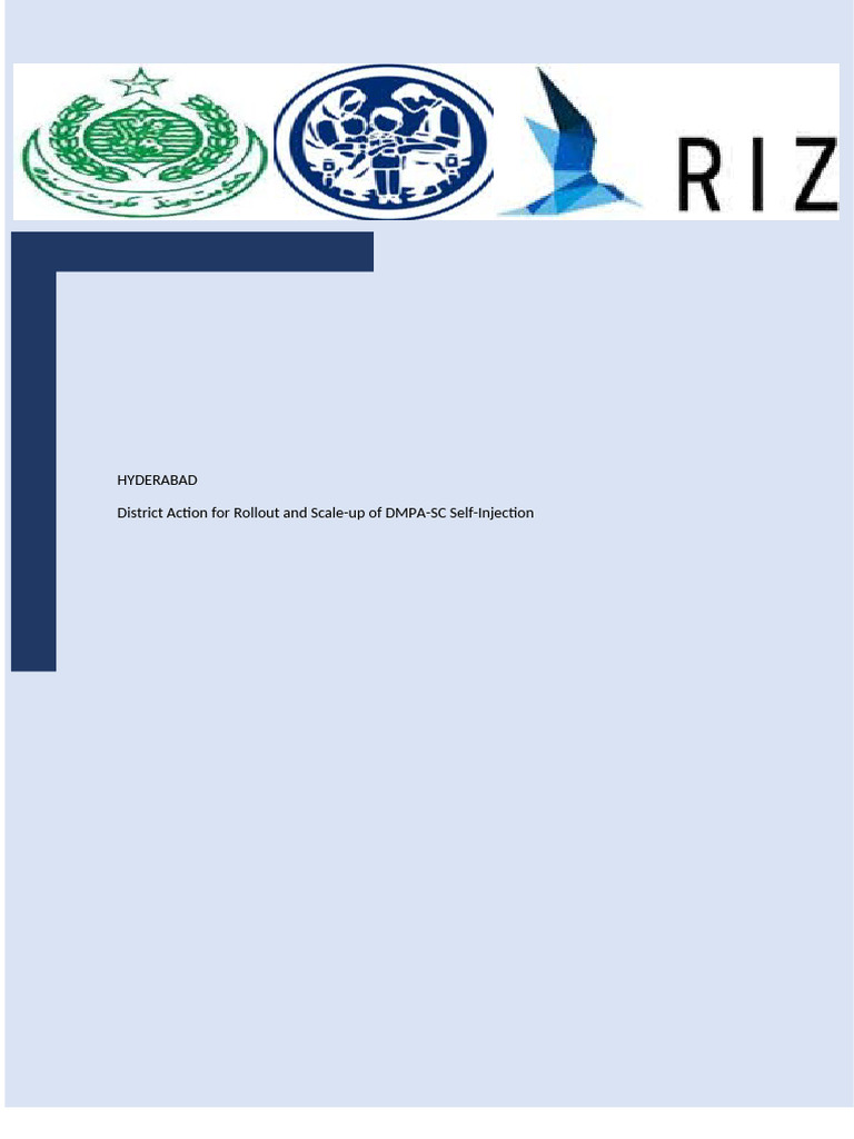 DMPA-SC Self-Injection Plan for Hyderabad | PDF | Total Fertility Rate ...