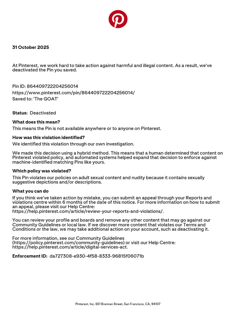 Statement of Reasons Report | PDF