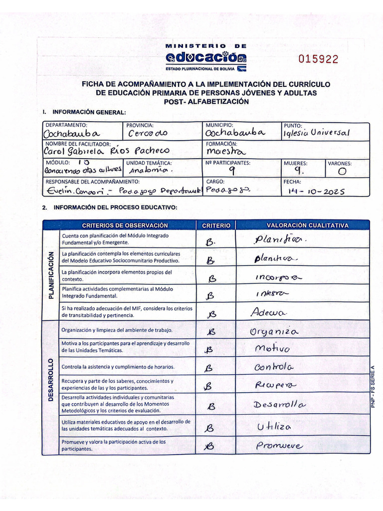 Hoja de supervisión | PDF