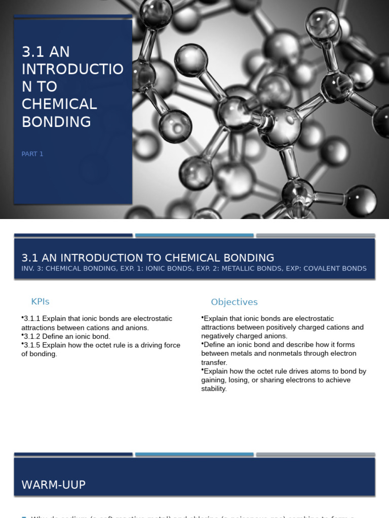 3.1 An Introduction To Chemical Bonding | PDF | Chemical Bond | Ion