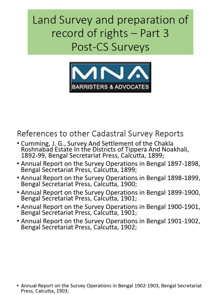 4B. Land Survey and Preparation of Record of Rights-Part 3 | PDF ...