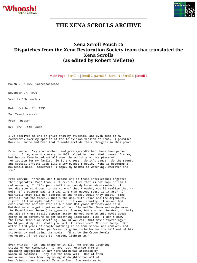 Whoosh! Xena Scrolls Archive - Scroll 5 | PDF | A Christmas Carol