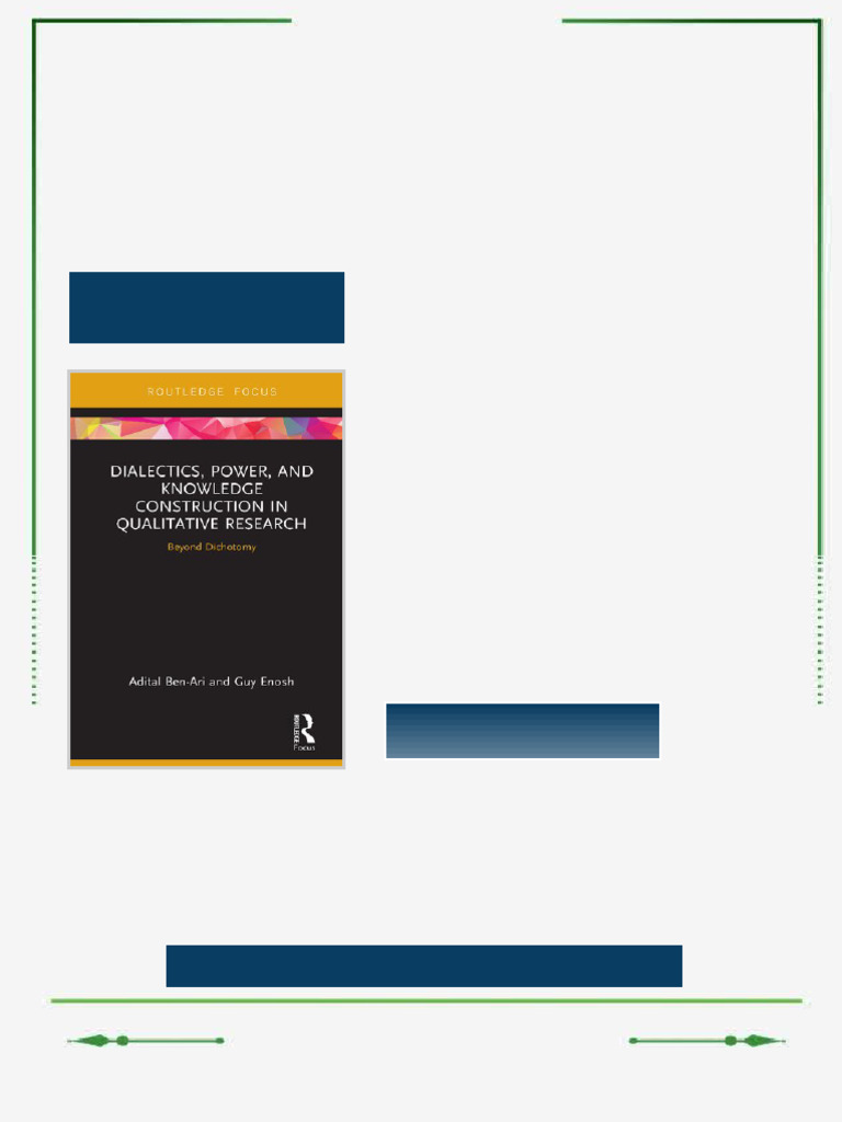Dialectics Power and Knowledge Construction in Qualitative Research ...